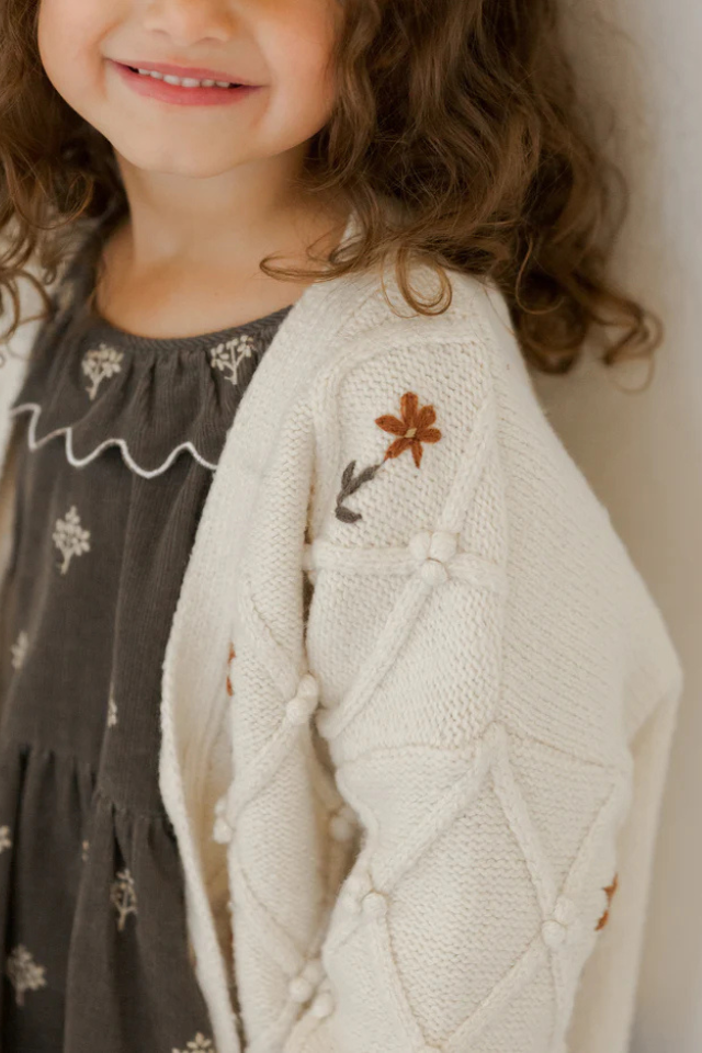 Rylee + Cru Boxy Cardigan - Winter Floral Embroidery Rylee + Cru Boxy Cardigan - Winter Floral Embroidery